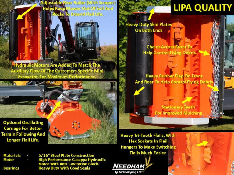LIPA TLBE-S 100 Flail Mower (for around a 12,000 lb – 15,000 lb Mini ...